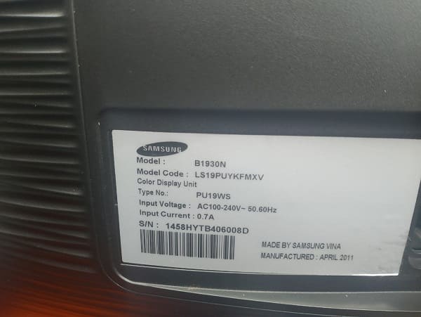 MÀN HÌNH CŨ SAMSUNG B1930N 19INCH ĐỘ PHÂN GIẢI 1366 x 768 ( bụi trong ...