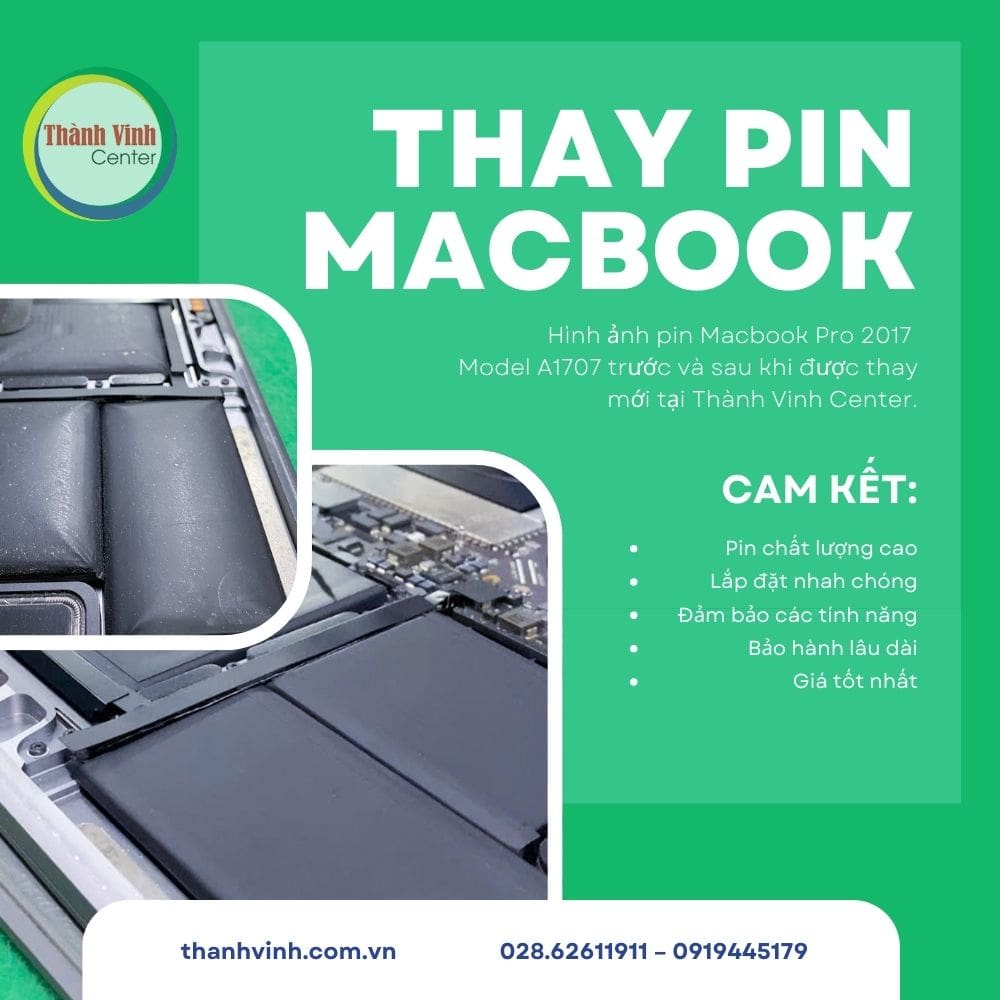 Quy trình thay pin Macbook Pro 2017 Touch Bar Model A1707 giải cứu pin ...