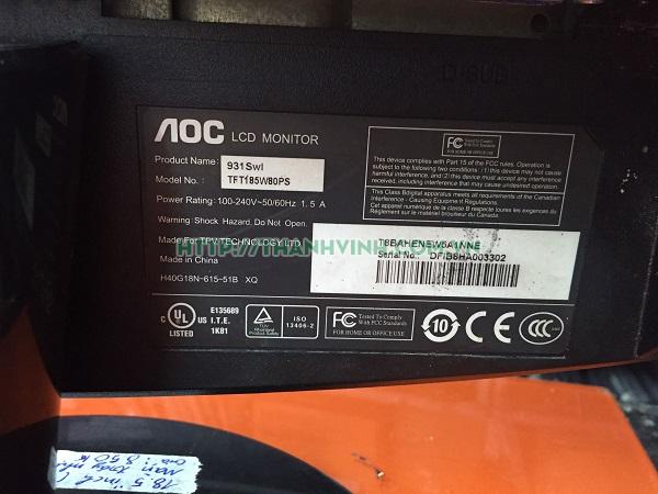 MÀN HÌNH MÁY TÍNH ĐỂ BÀN CŨ AOC 931SWL 19''INCH ĐỘ PHÂN GIẢI 1366x768 ...